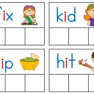 CVC Word Cards Montessori Moveable Alphabet Cards Kindergarten ...