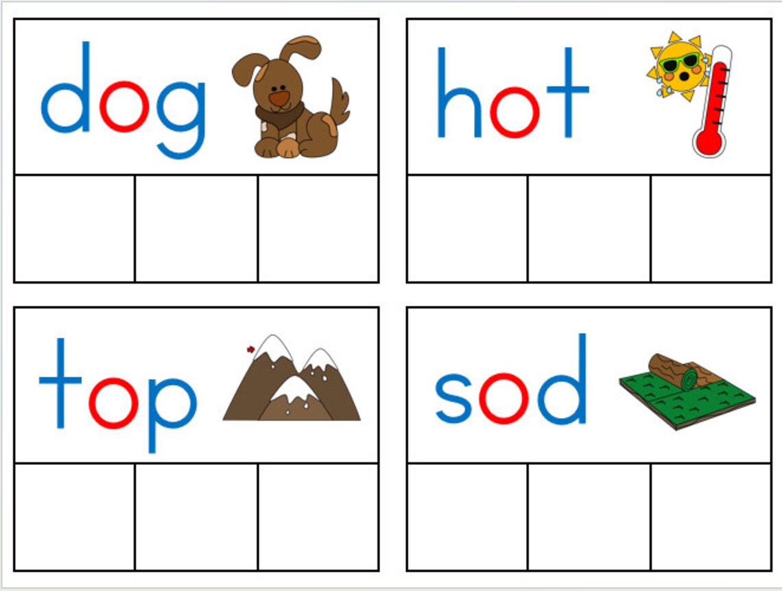 CVC Word Cards Montessori Moveable Alphabet Cards Kindergarten ...