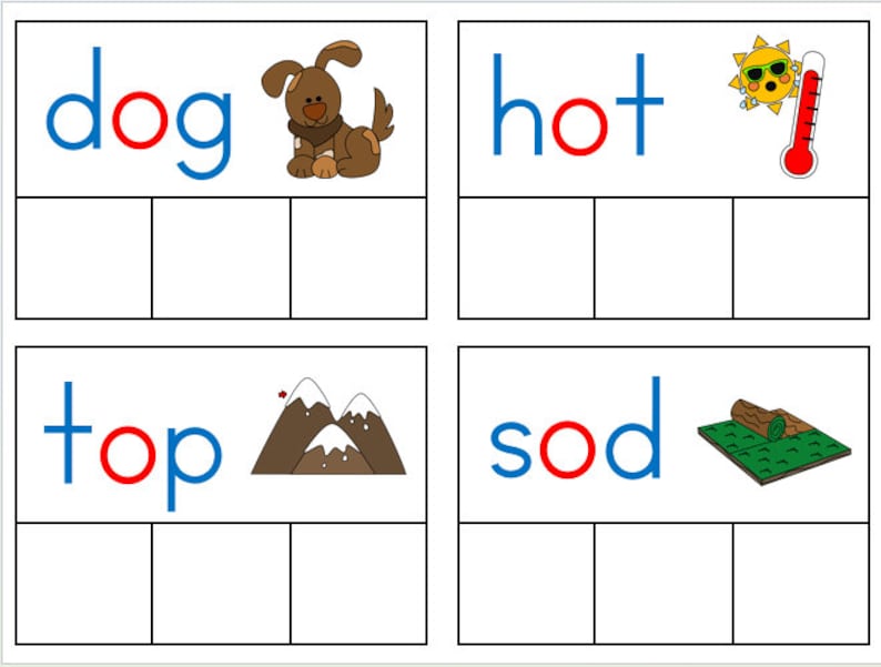 CVC Word Cards Montessori Moveable Alphabet Cards Kindergarten ...