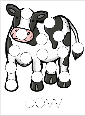 Farm Animal Dot Marker Worksheets - Etsy