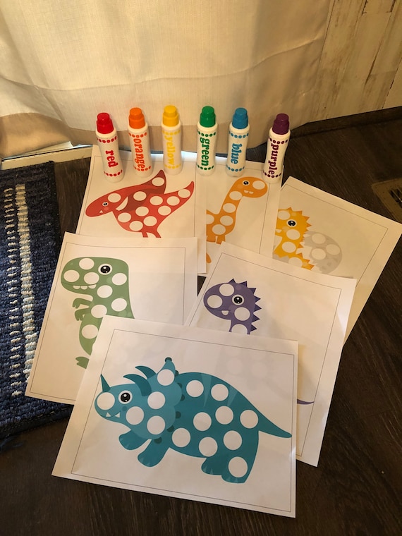 Dinosaur Dot Marker Worksheets Dinosaur Worksheets Toddler - Etsy