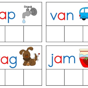 CVC Word Cards Montessori Moveable Alphabet Cards Kindergarten ...