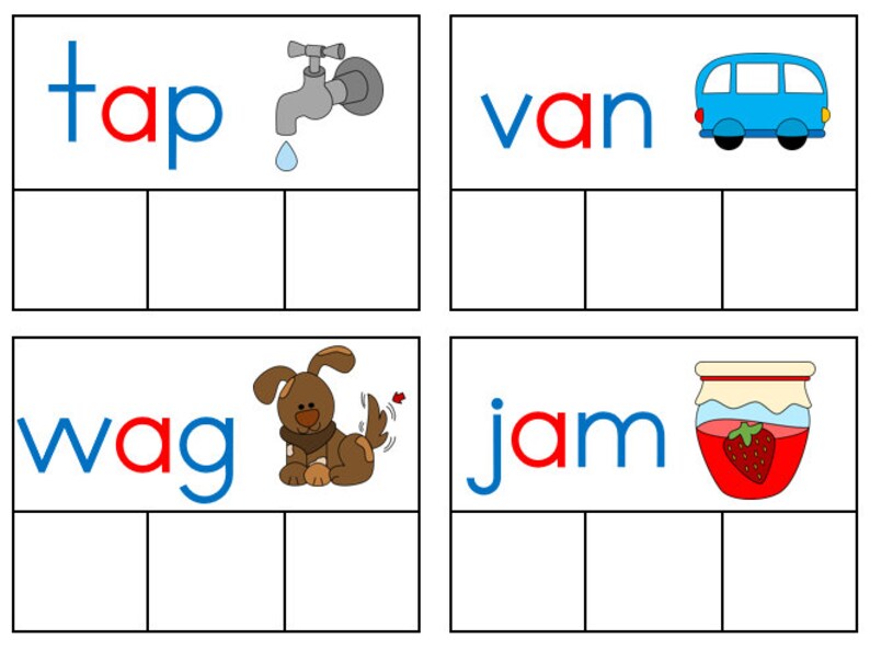 CVC Word Cards Montessori Moveable Alphabet Cards Kindergarten ...