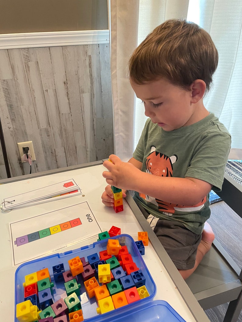 Linking Cube Counting Cards Linking Cube Number Cards Tot | Etsy