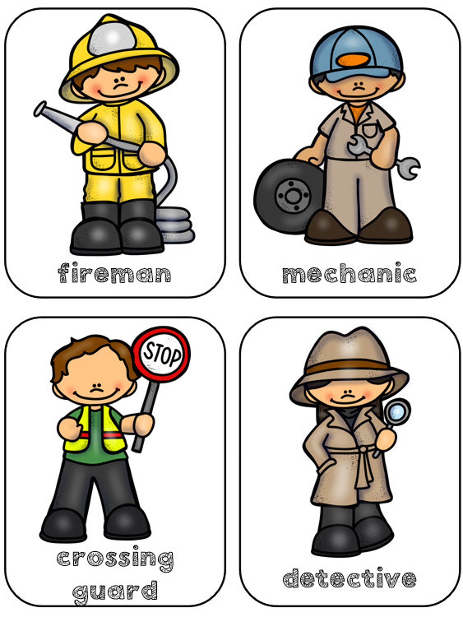 Community Helper Flashcards Tot School Curriculum Preschool - Etsy