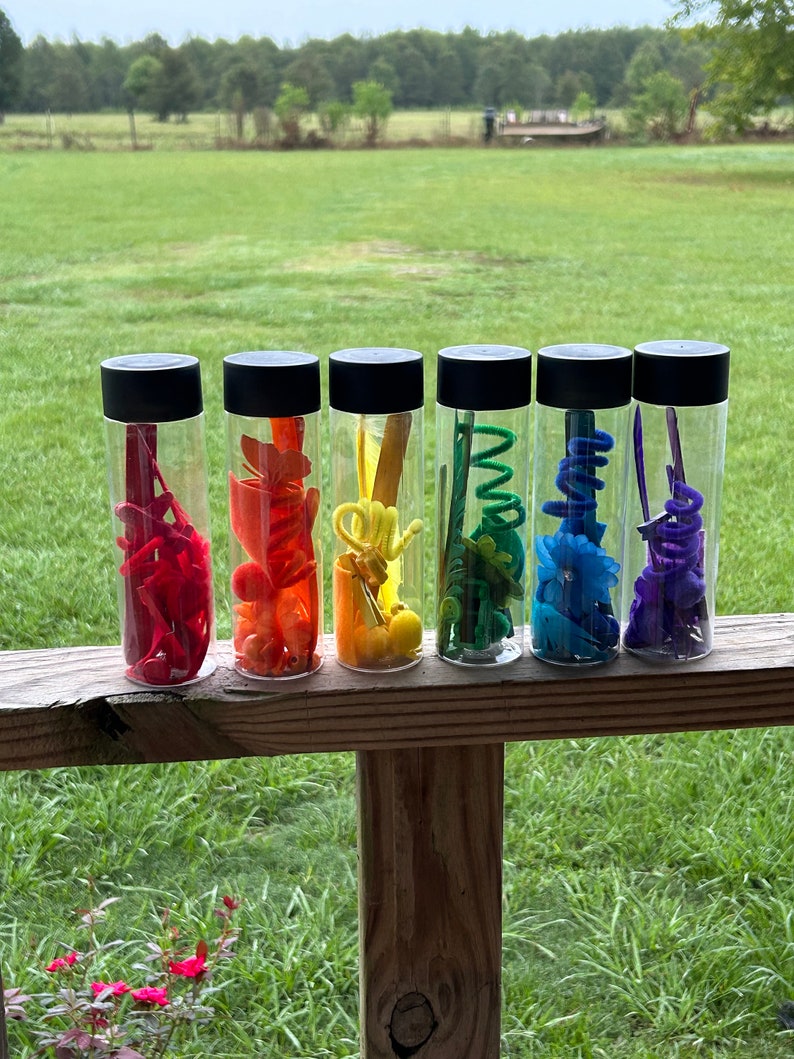 Rainbow Sensory Bottles Rainbow Color Bottles I Spy Rainbow Bottles ...