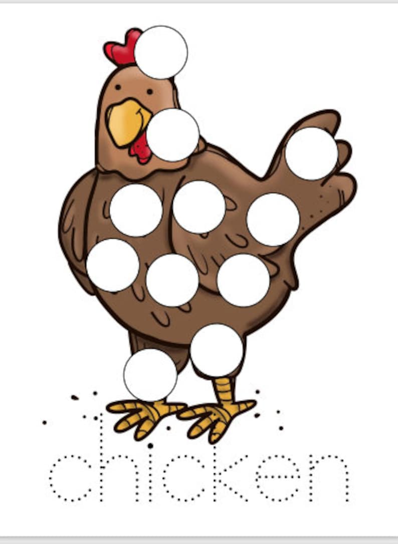 Farm Animal Dot Marker Worksheets - Etsy