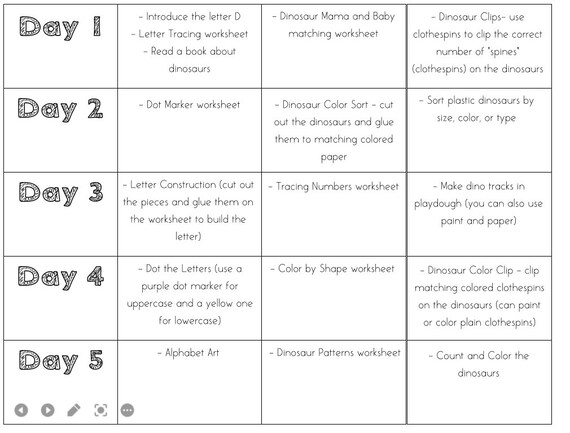 D Letter of the Week D is for Dinosaur Preschool - Etsy