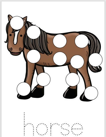 Farm Animal Dot Marker Worksheets - Etsy