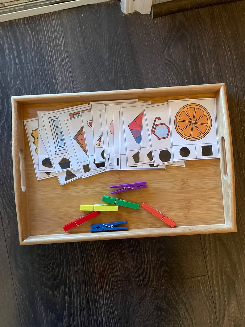 Shape Clip Cards, Clip Cards, Preschool, Kindergarten, Fine Motor ...