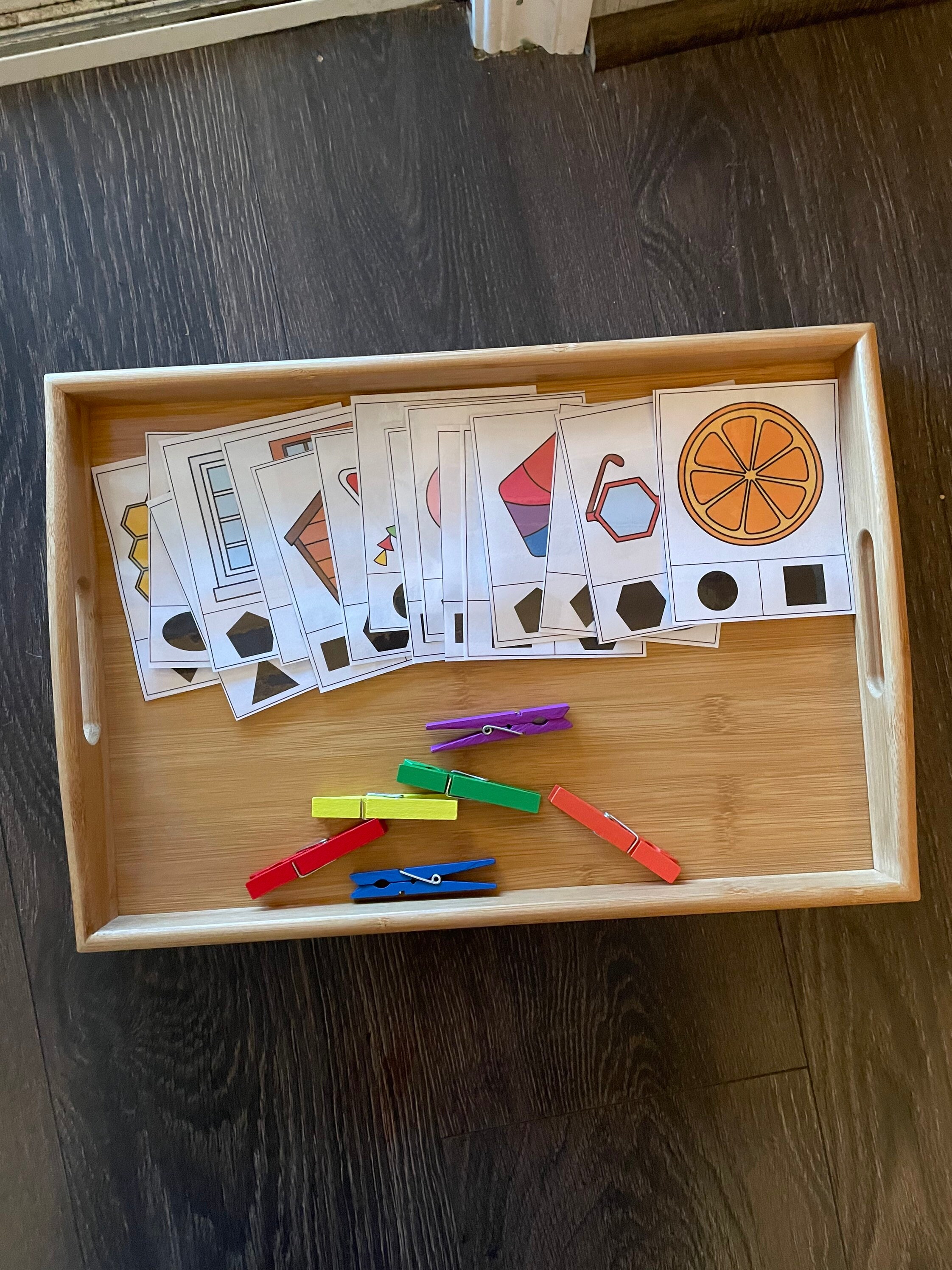 Shape Clip Cards, Clip Cards, Preschool, Kindergarten, Fine Motor ...