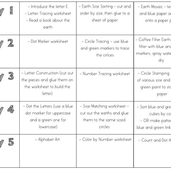 Letter of the Week Worksheets - Etsy