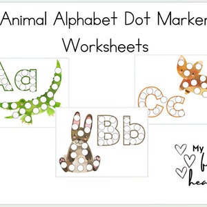 Animal Alphabet Dot Marker Worksheets - Toddler School - Preschool ...