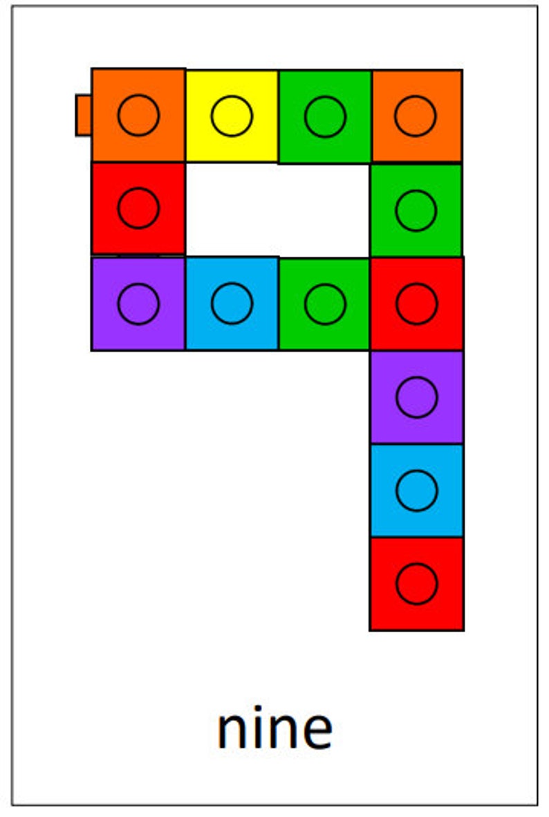 Linking Cube Counting Cards - Linking Cube Number Cards - Tot School ...