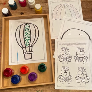 Preschool Fine Motor Journal Tracing Stickers Cutting Gluing Preschool ...