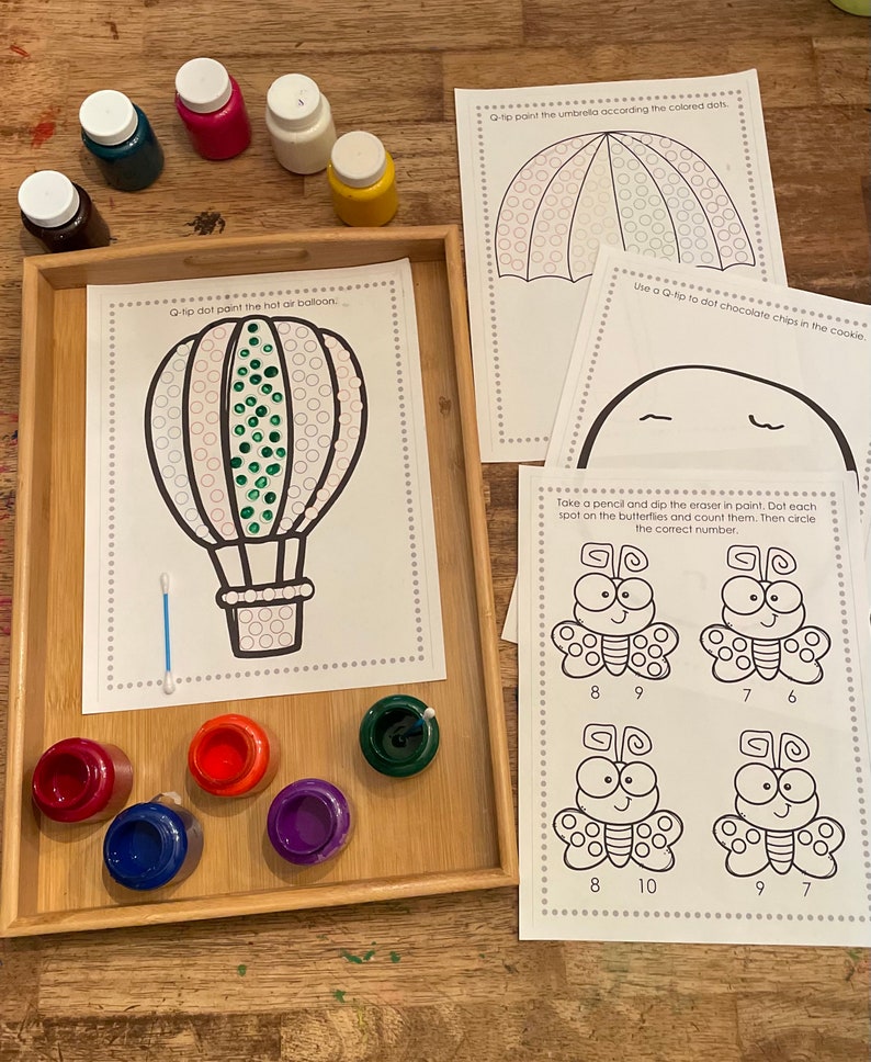 Preschool Fine Motor Journal Tracing Stickers Cutting Gluing Preschool ...