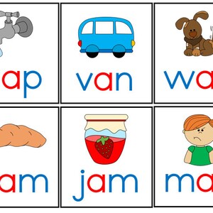 CVC Word Cards Montessori Moveable Alphabet Cards Kindergarten ...