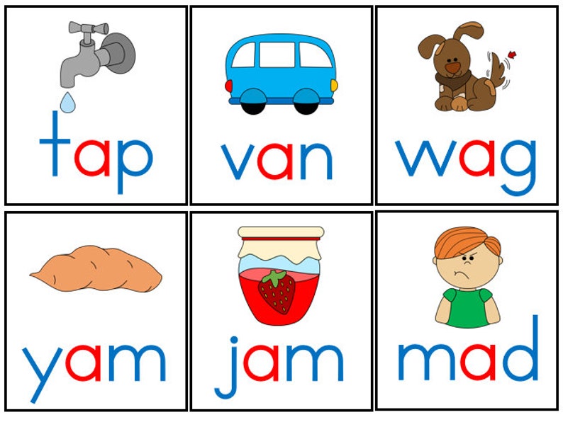 CVC Word Cards Montessori Moveable Alphabet Cards Kindergarten ...