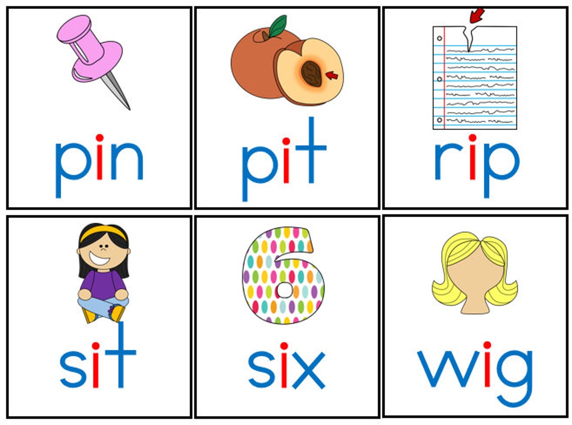 CVC Word Cards Montessori Moveable Alphabet Cards Kindergarten ...