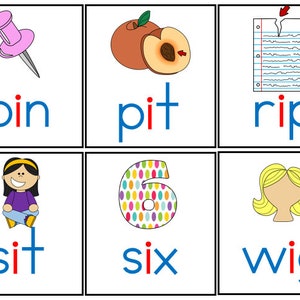 CVC Word Cards Montessori Moveable Alphabet Cards Kindergarten ...