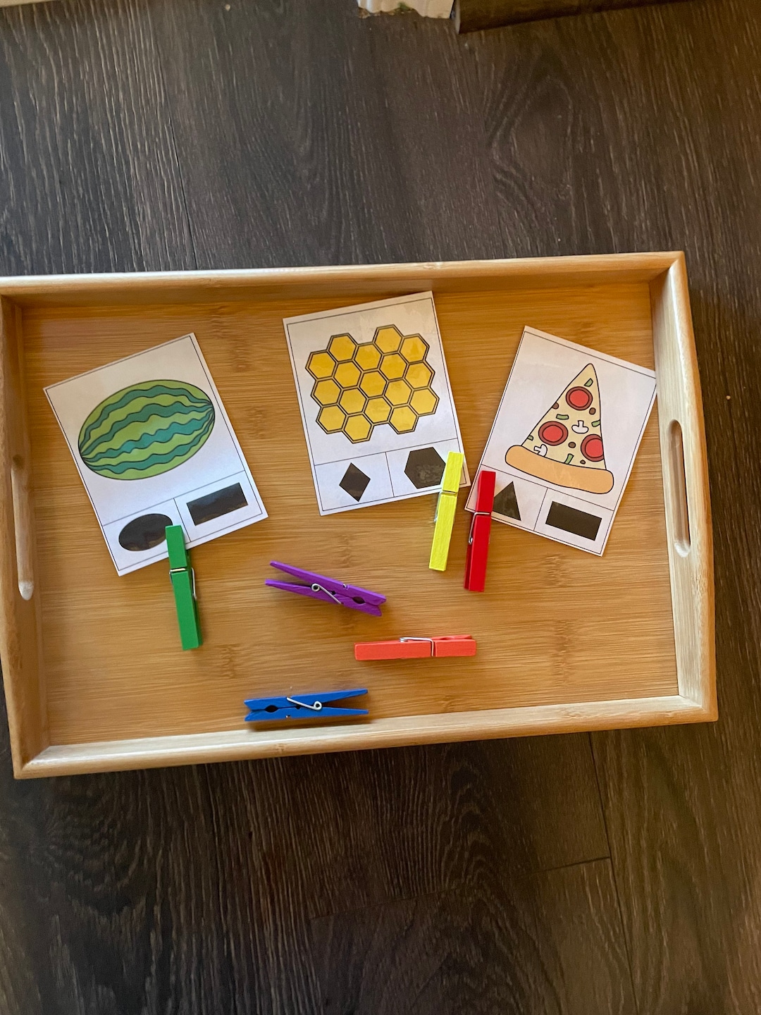 Shape Clip Cards, Clip Cards, Preschool, Kindergarten, Fine Motor ...