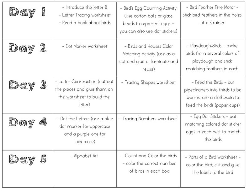 B - Letter of the Week - B is for Birds - Preschool Curriculum - Tot ...