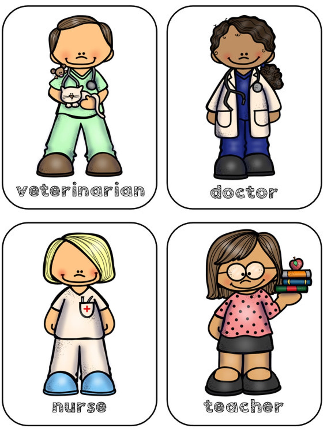 Community Helper Flashcards Tot School Curriculum Preschool - Etsy