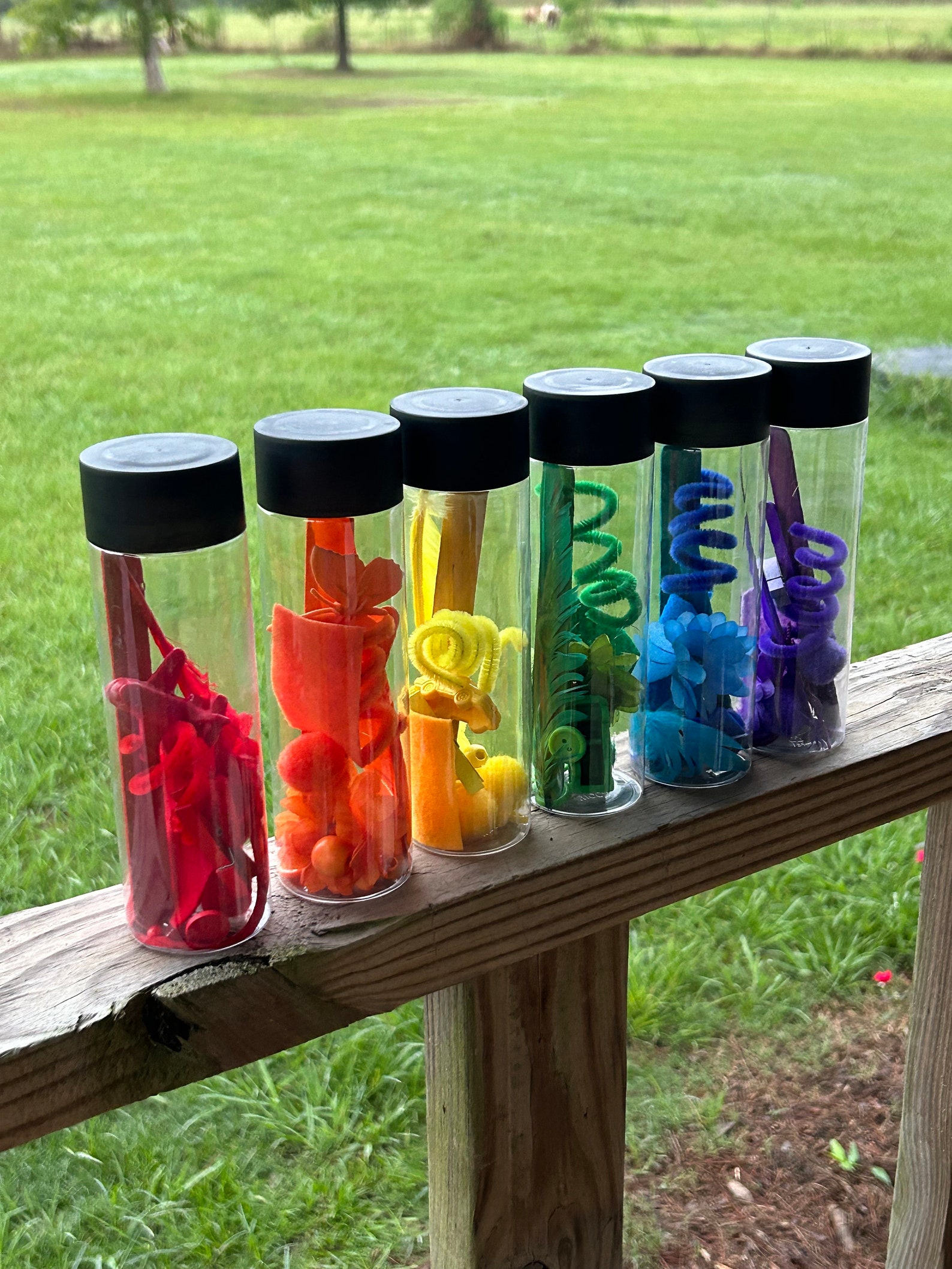 Rainbow Sensory Bottles Rainbow Color Bottles I Spy Rainbow Bottles ...