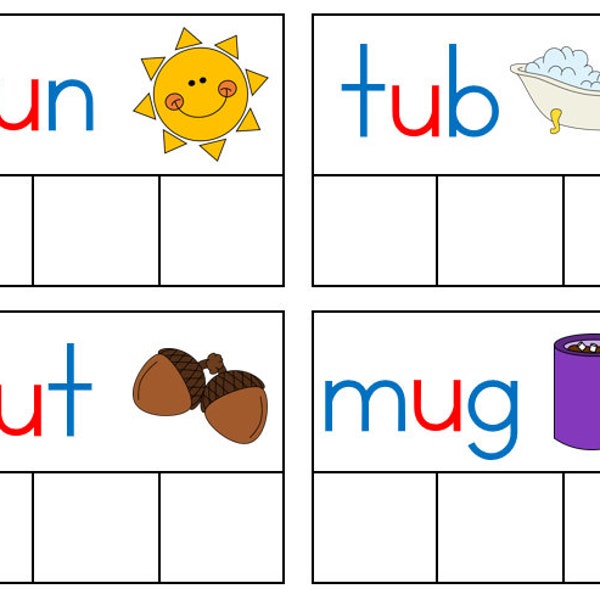 CVC Word Cards Montessori Moveable Alphabet Cards Kindergarten ...