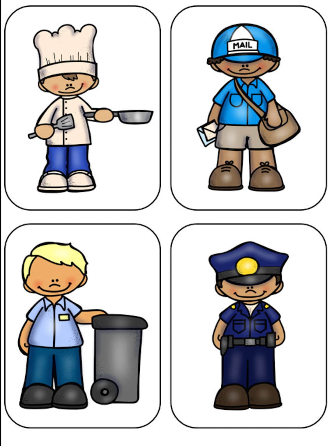 Community Helper Flashcards Tot School Curriculum Preschool - Etsy