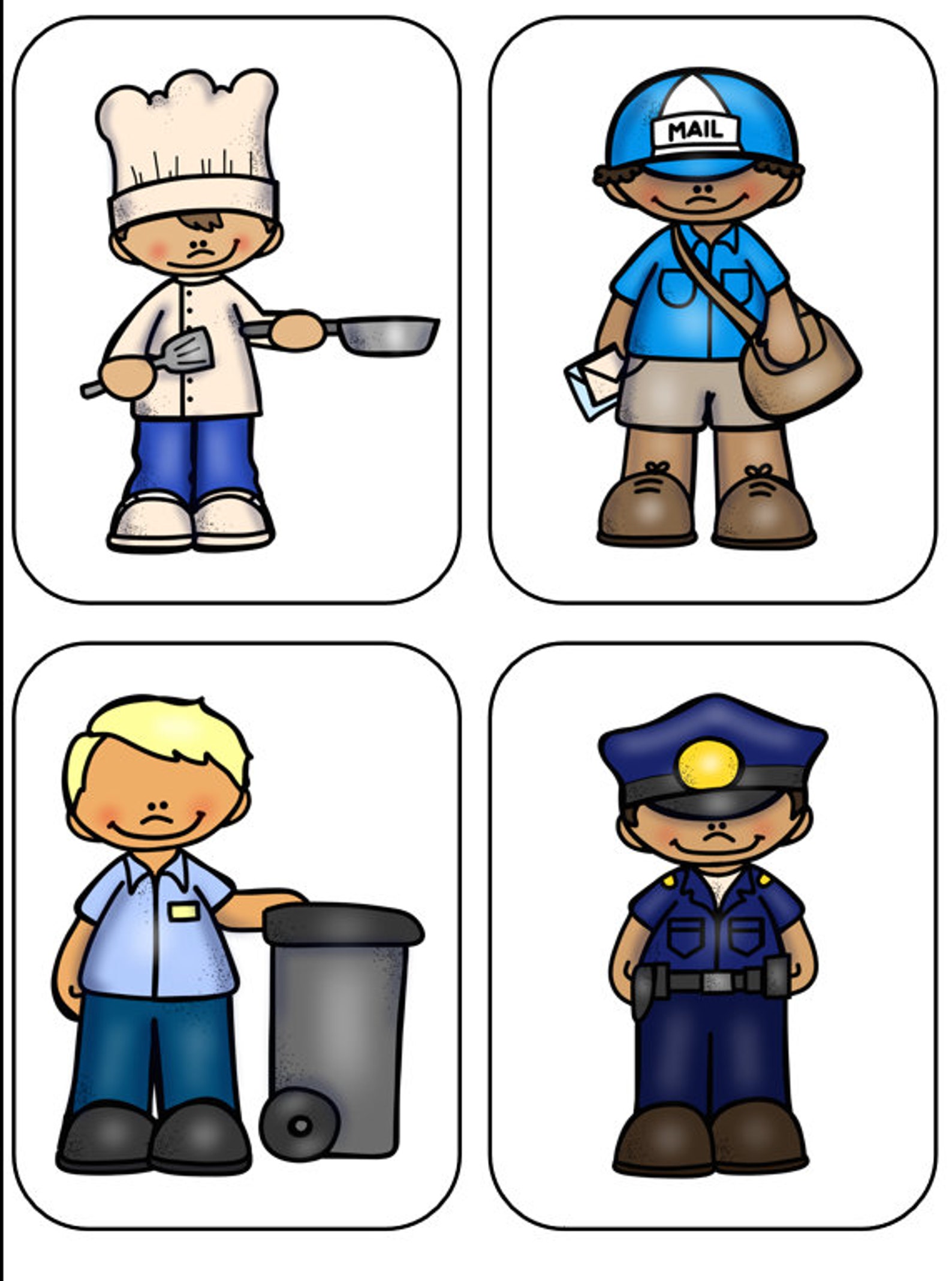 Community Helper Flashcards Tot School Curriculum Preschool - Etsy
