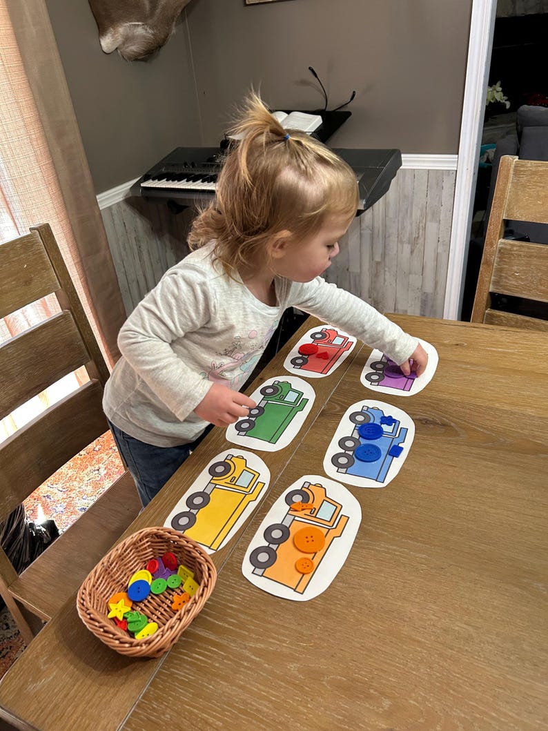 Color Matching Dump Trucks Digital File Busy Bags Toddler Preschool ...