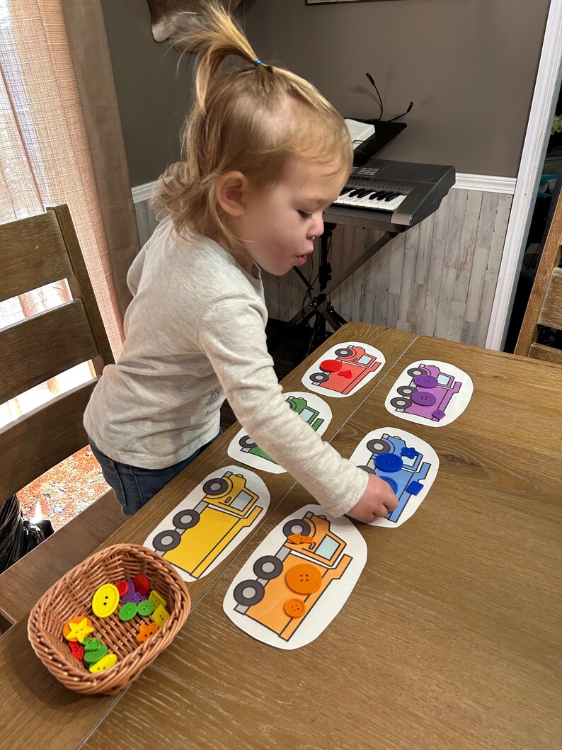 Color Matching Dump Trucks Digital File Busy Bags Toddler Preschool ...