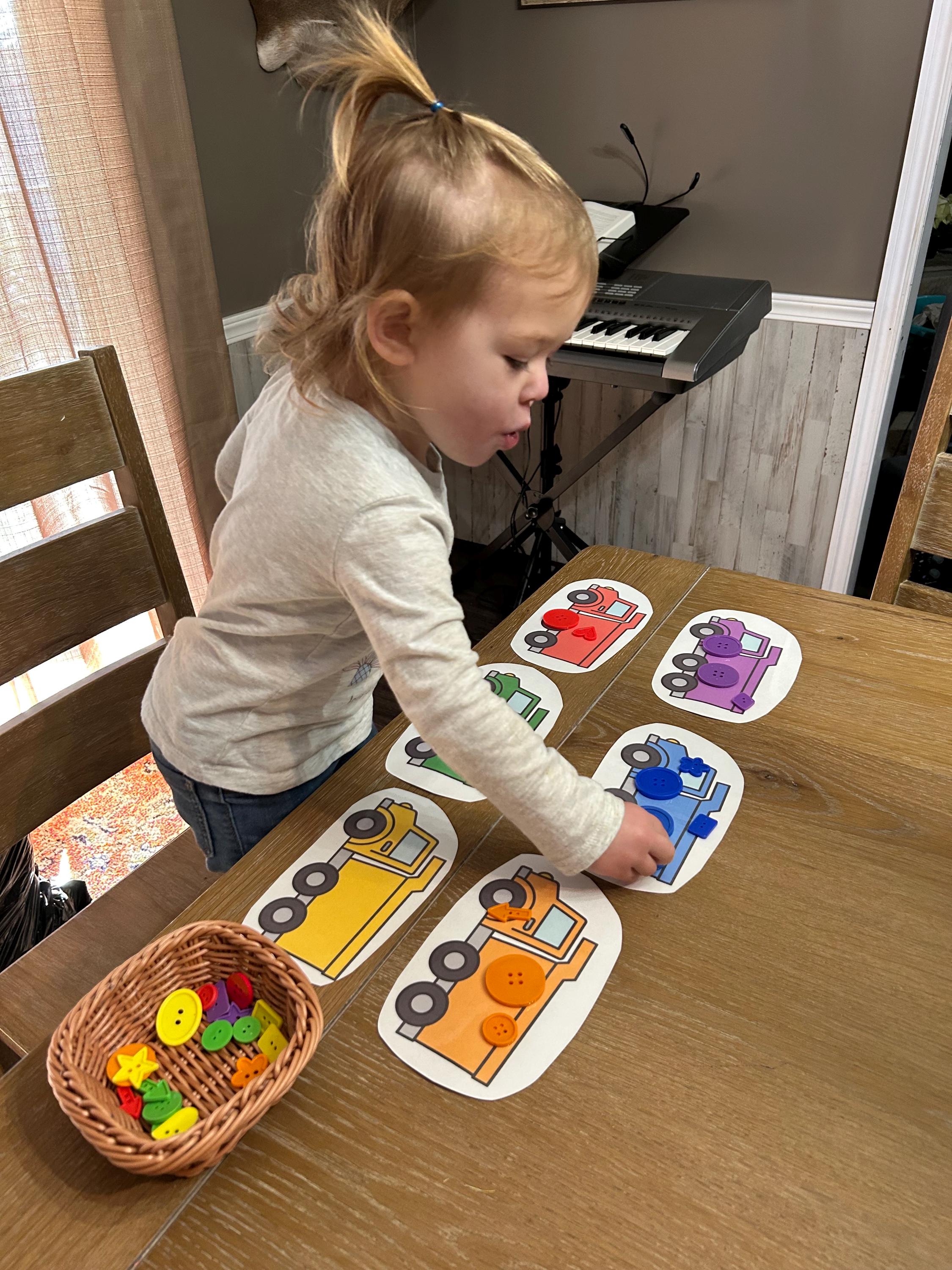 Color Matching Dump Trucks Digital File Busy Bags Toddler Preschool ...