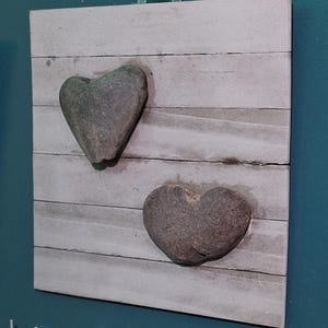 Double Stone Heart - Etsy