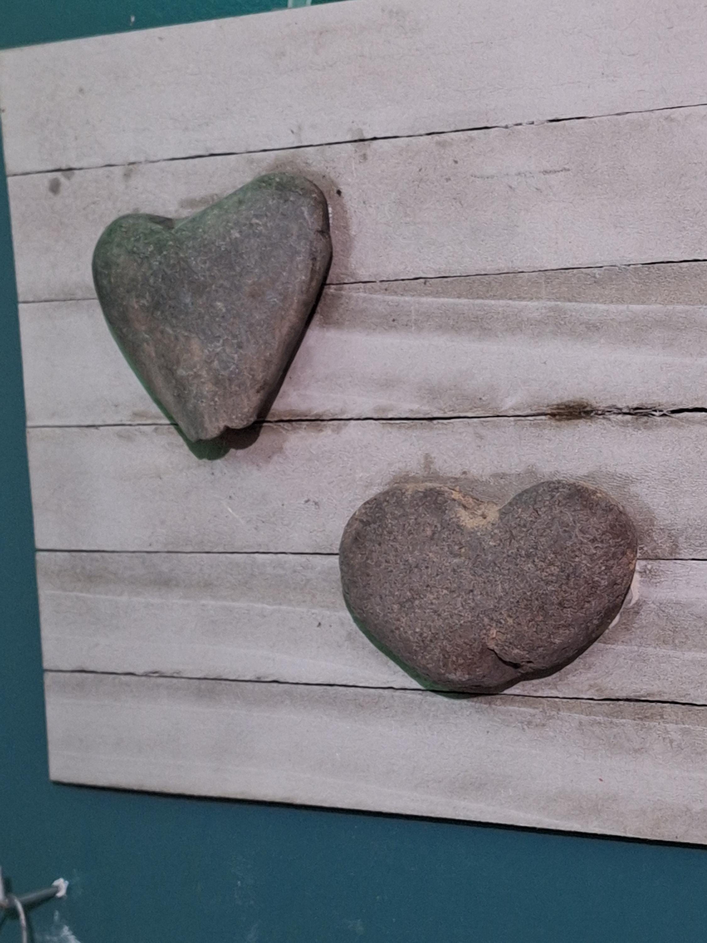 Double Stone Heart - Etsy