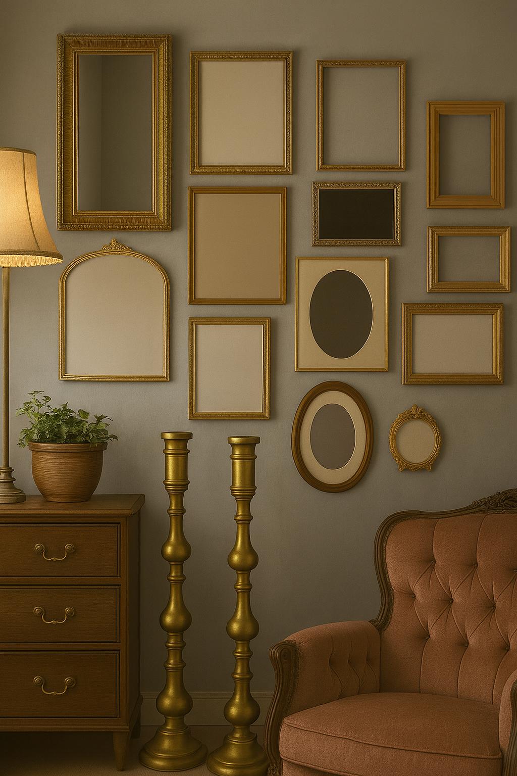 Vintage Frame Curation | Curated Gallery Wall Set | Ornate Gold Frames ...