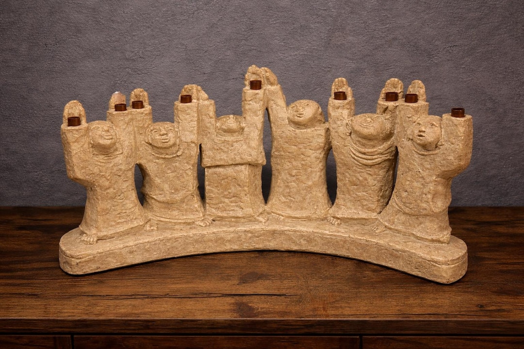 Vintage Brutalist Menorah Austin Productions | Mid Century Judaica ...
