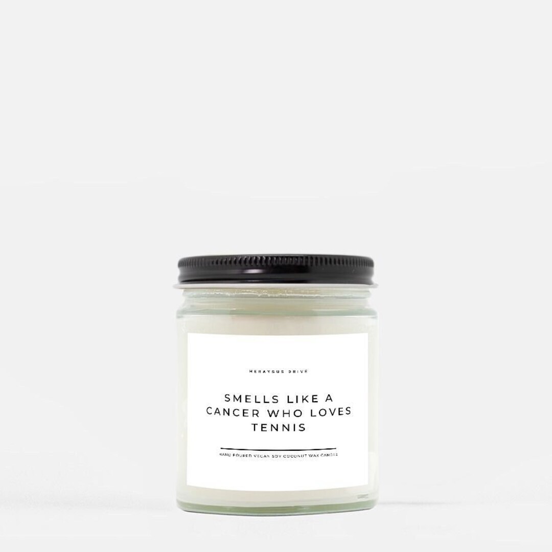 Smells Like A Cancer Who Loves Tennis Candle | Hand Poured 9 Oz ...