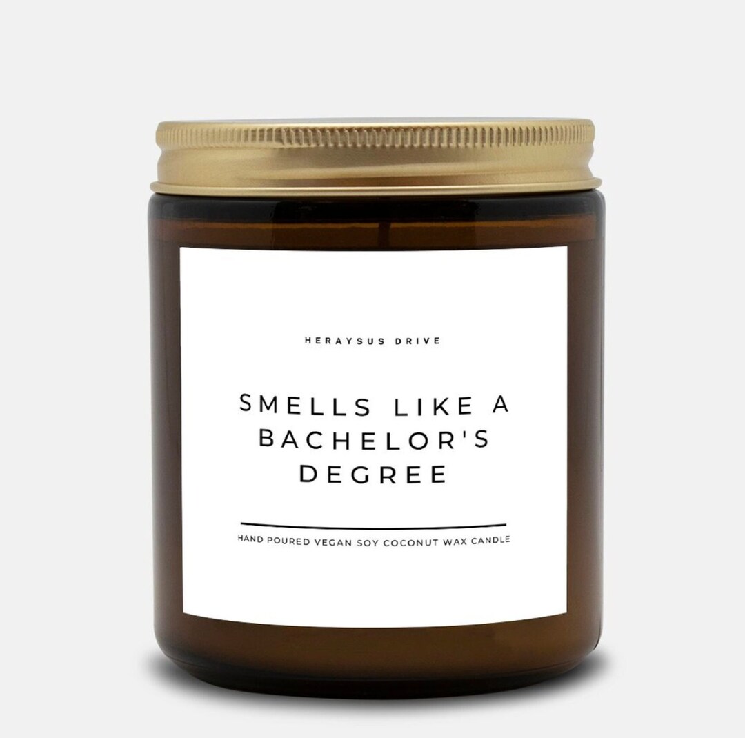 Smells Like A Bachelor's Degree Scented Candle | Hand Poured 9 Oz ...