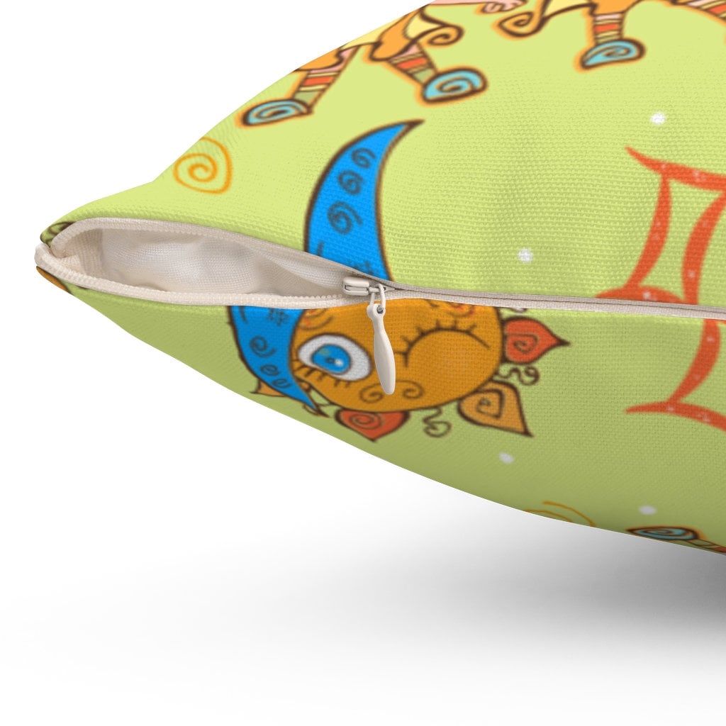Gemini Zodiac Pillow Spun Polyester Gemini Star Sign Pillow Almohada de ...