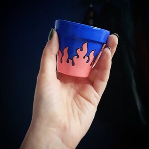 Small Flame Planter Pot Gardening Garden Plants Decoration Fire Pink ...