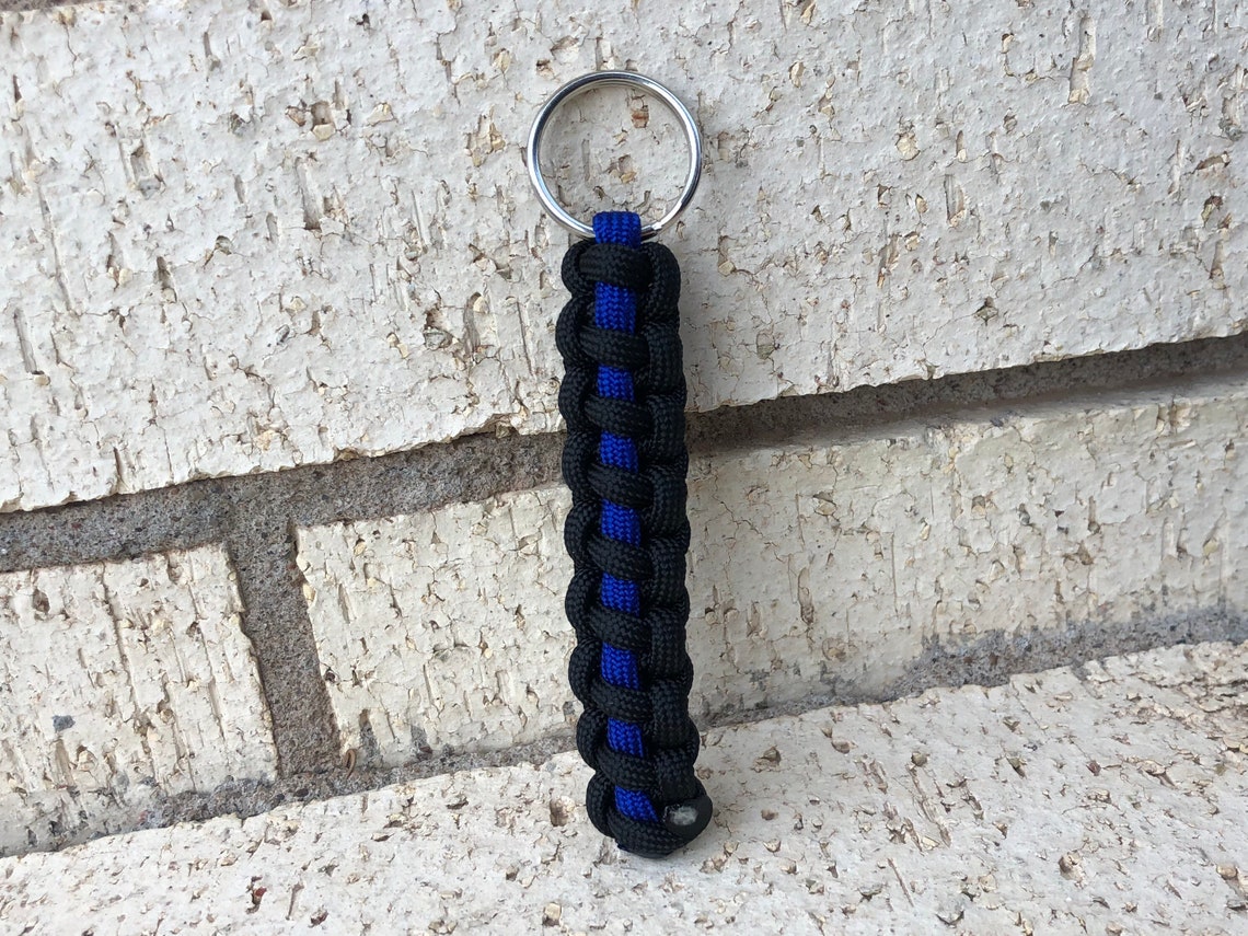 Thin Blue Line Keychain | Etsy