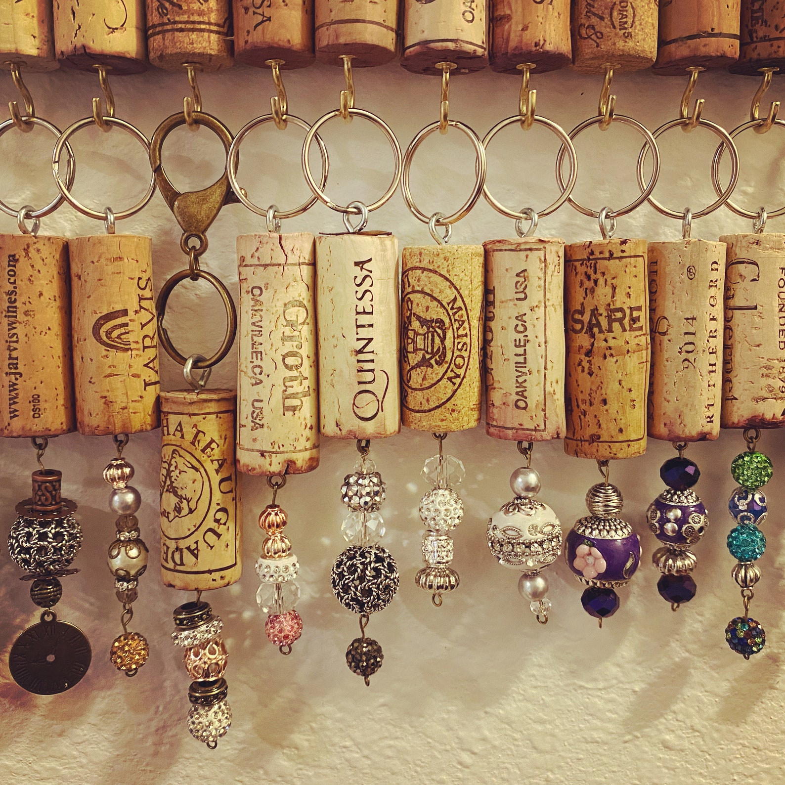 Bling Wine Cork Keychains - Etsy