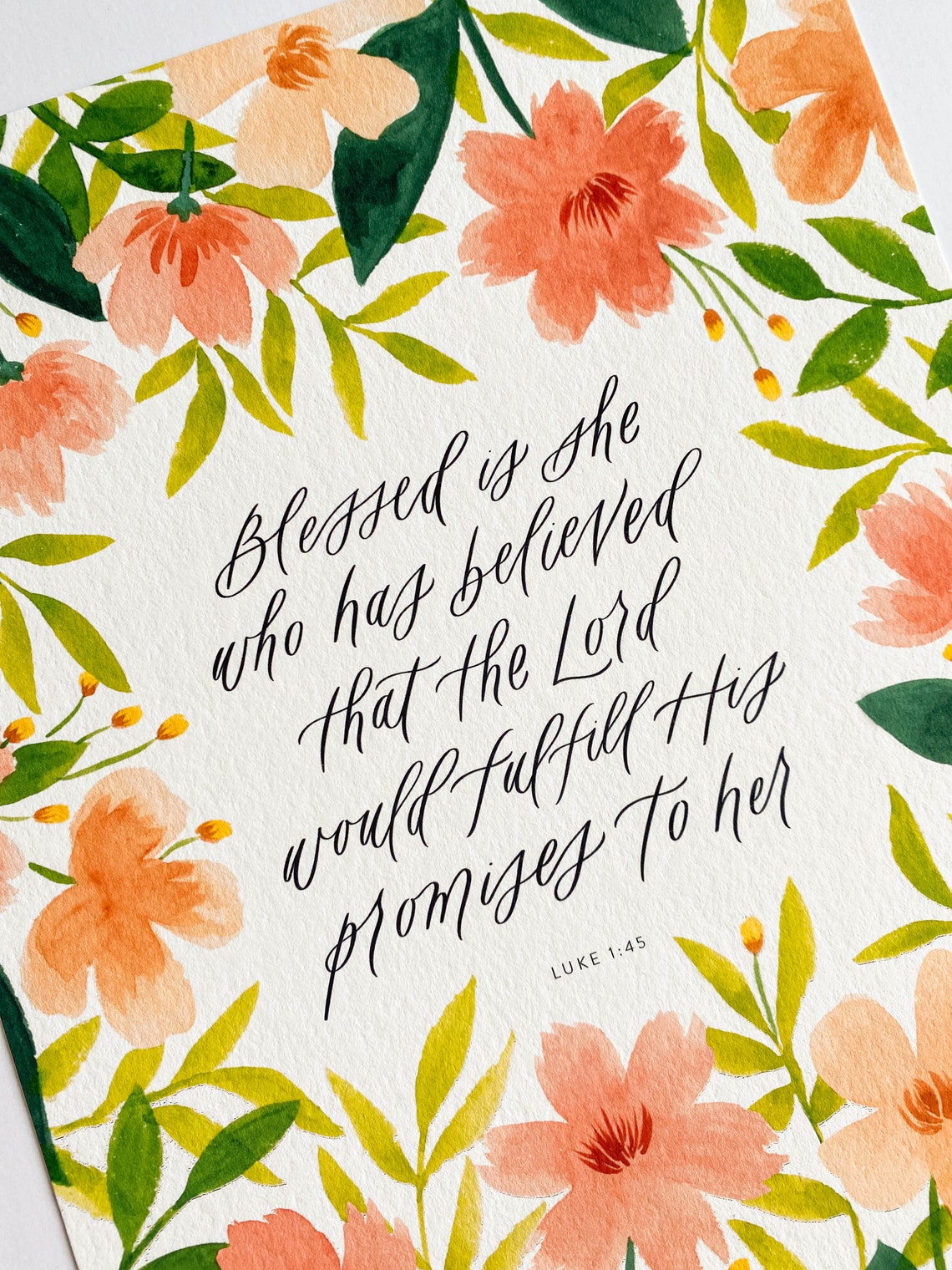 Art Print Luke 1:45 Blessed Is She Who Believed | Etsy