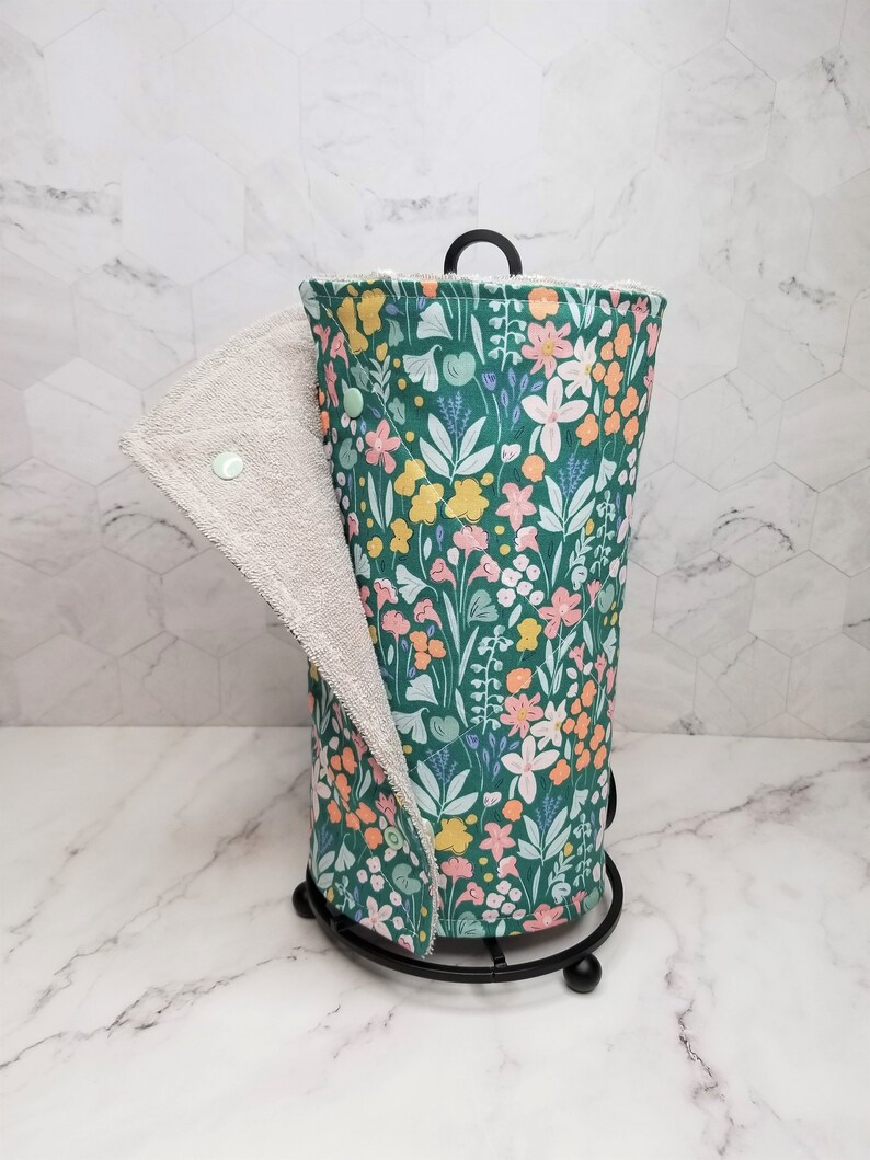 Emerald Green Floral. set of 12 Reusable Paper Towel Roll - Etsy