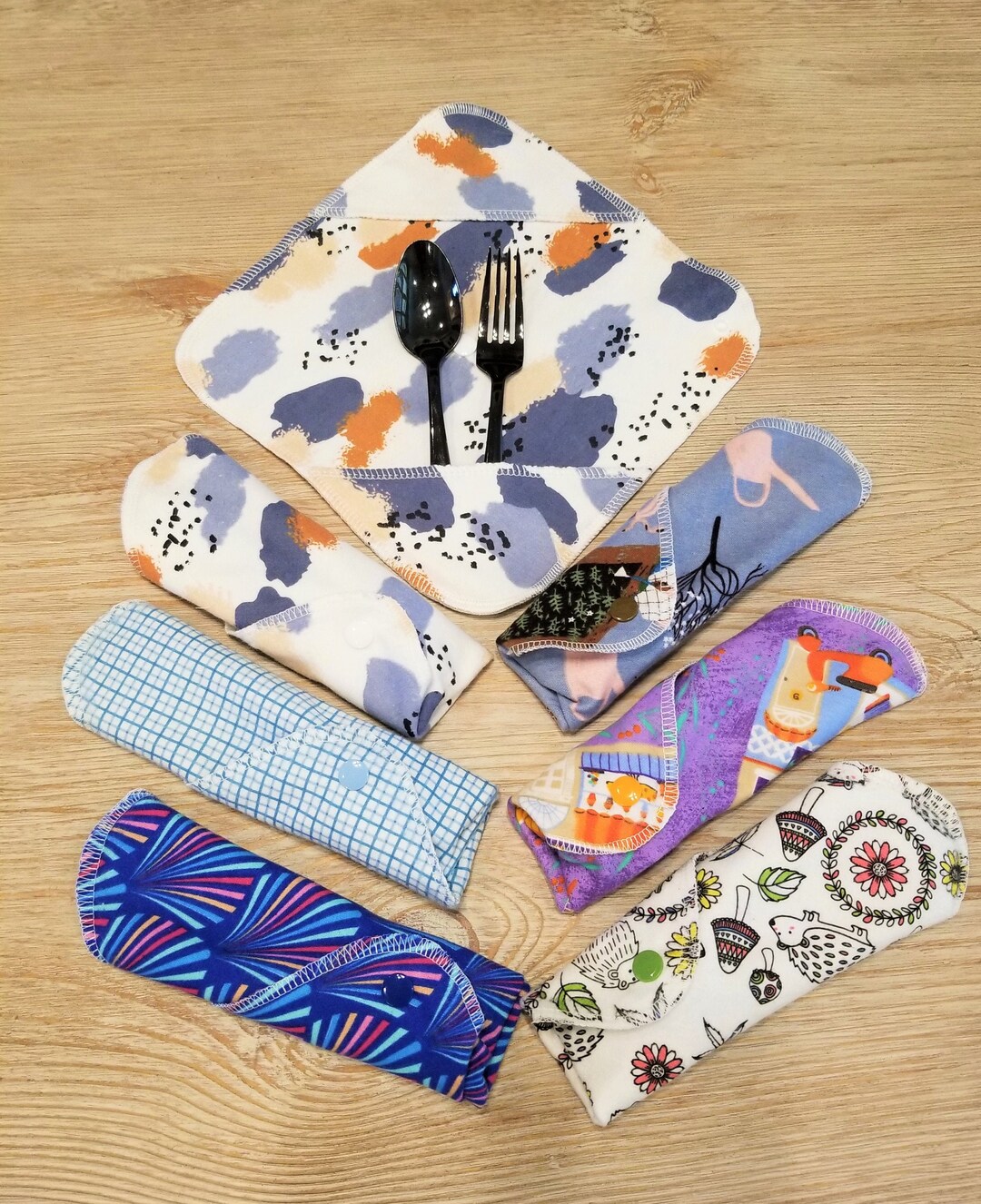 Lunchbox Napkins Set. Silverware Wrap Napkins. Flannel Lunch Napkins ...