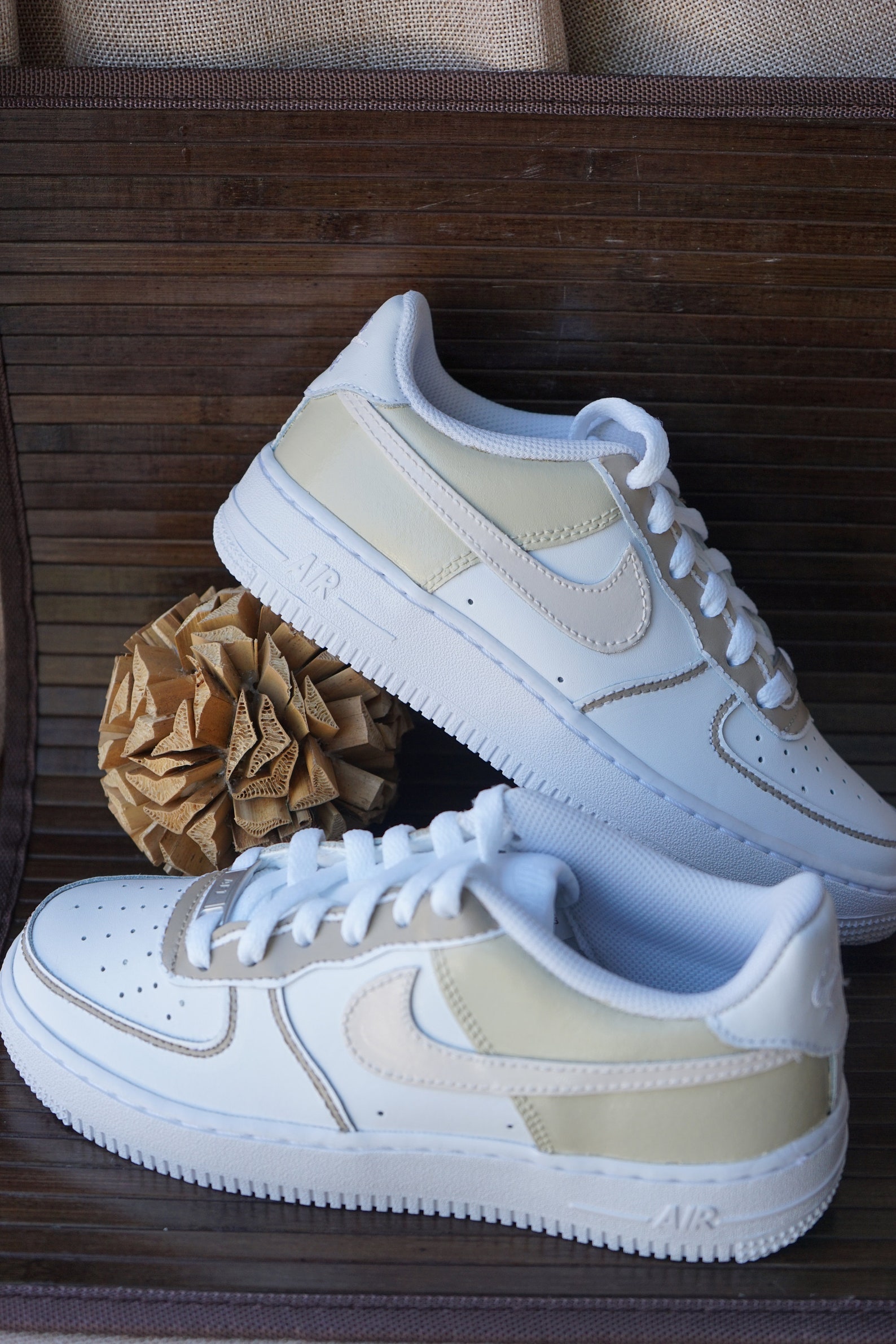 Custom Nike Air Force 1 (af1s) Beige - Etsy