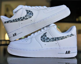 Custom Nike Air Force 1 With Cheetah Print Detail | Etsy
