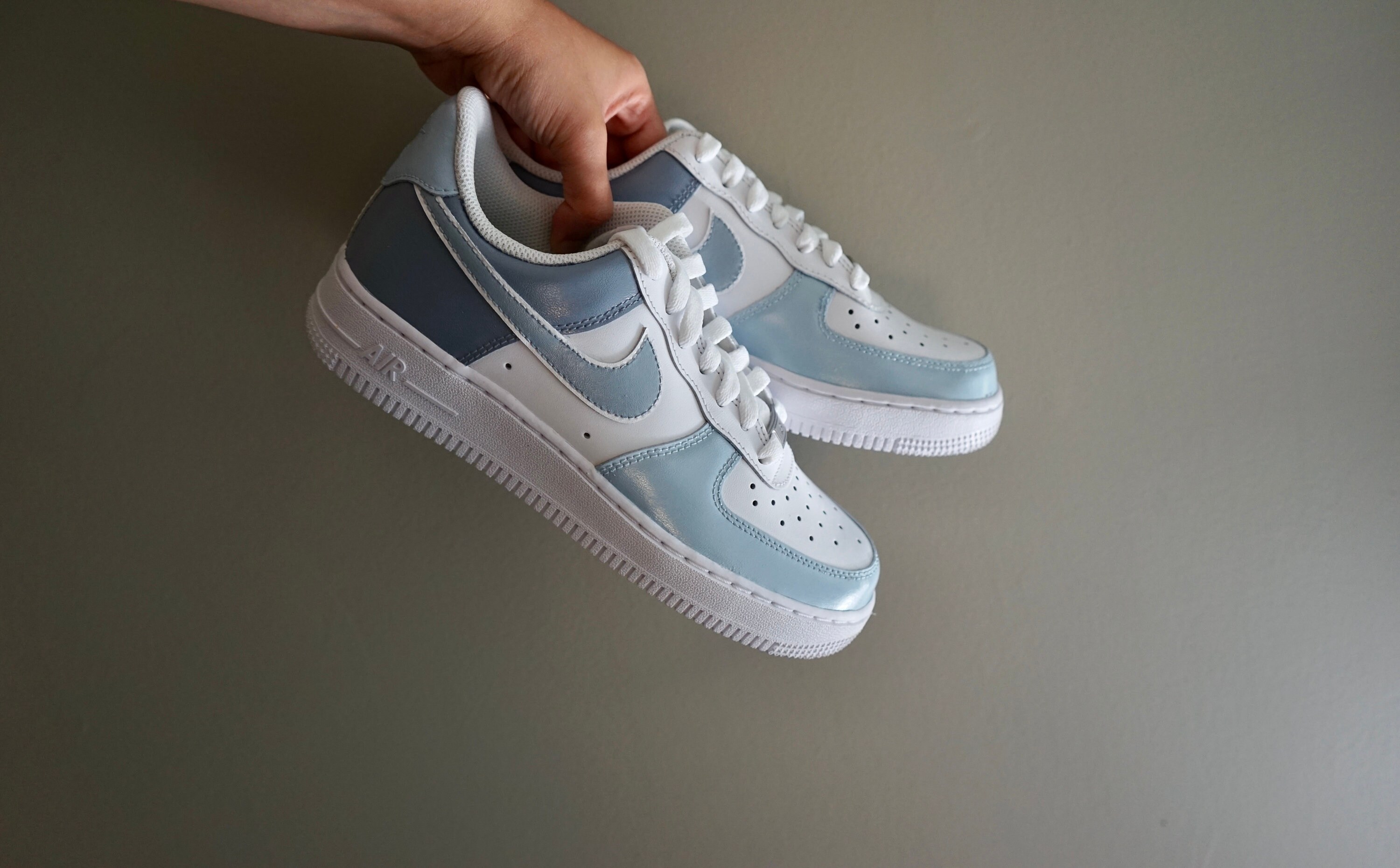 Blue Gray Air Force 1 Custom Nike Air Force 1 Blue Gray | Etsy